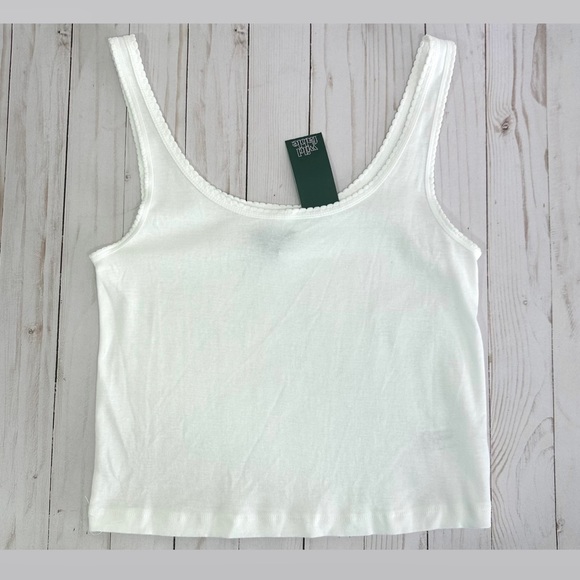 wild fable | Tops | Wild Fable Womens White Sleeveless Cropped Tank Top ...